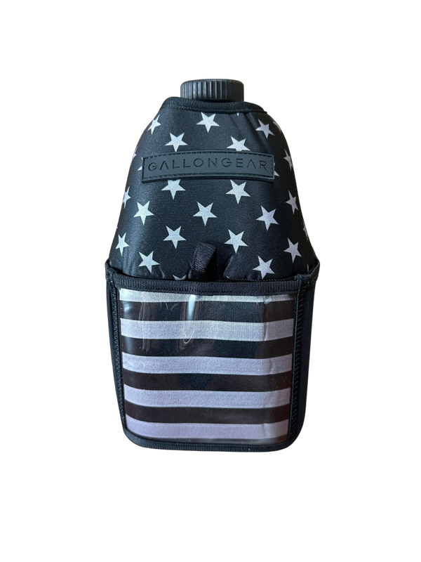 GALLON GEAR COMBO HALF GALLON JUG | GYM WATER BOTTLE WITH SLEEVE (FLAG ...